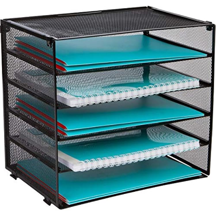 5 Tier Desk Organizer Tray - Black Metal Mesh for Australia | Ubuy