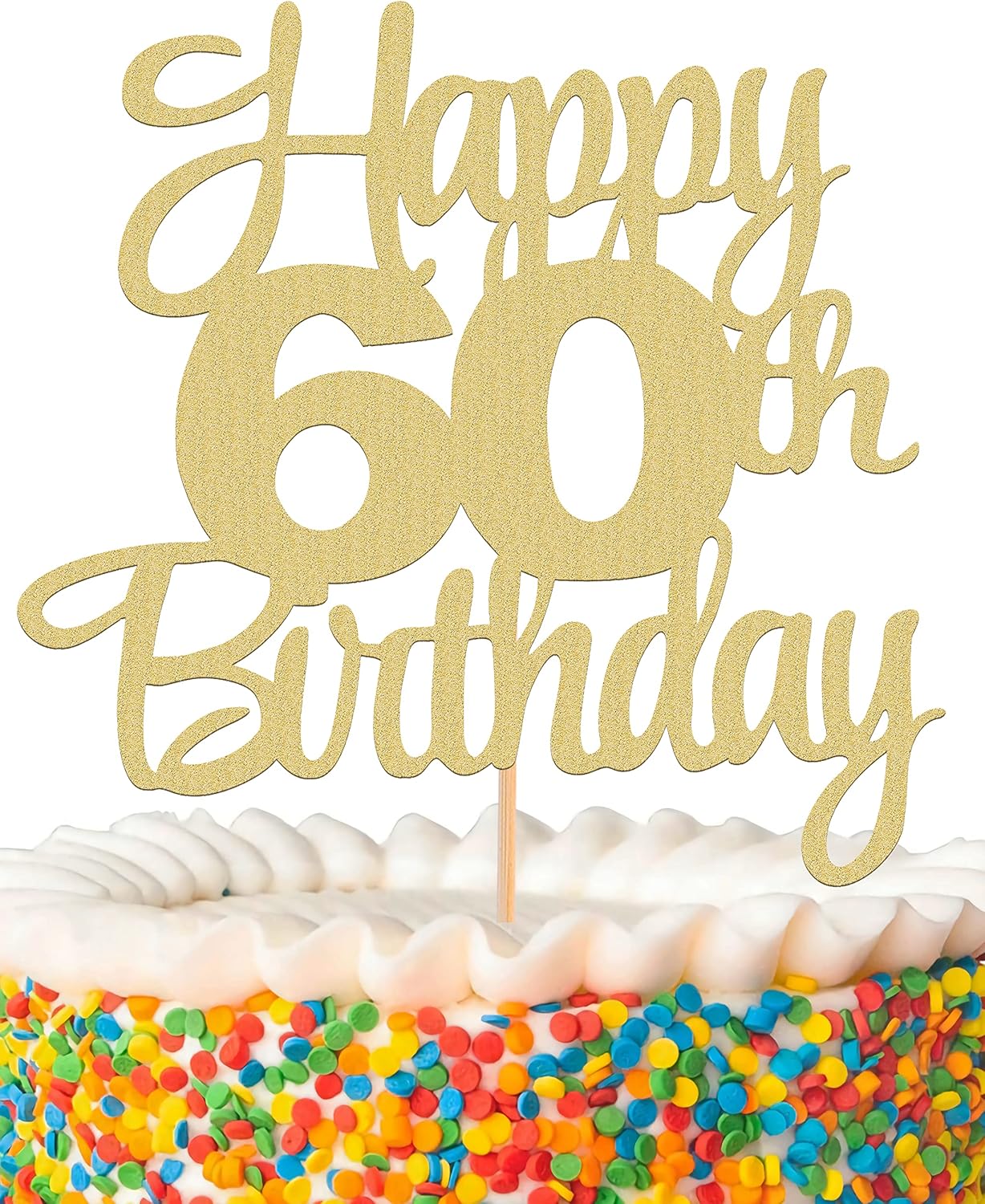 Glitter Golden 60th Birthday Cake Topper - Happy Australia | Ubuy